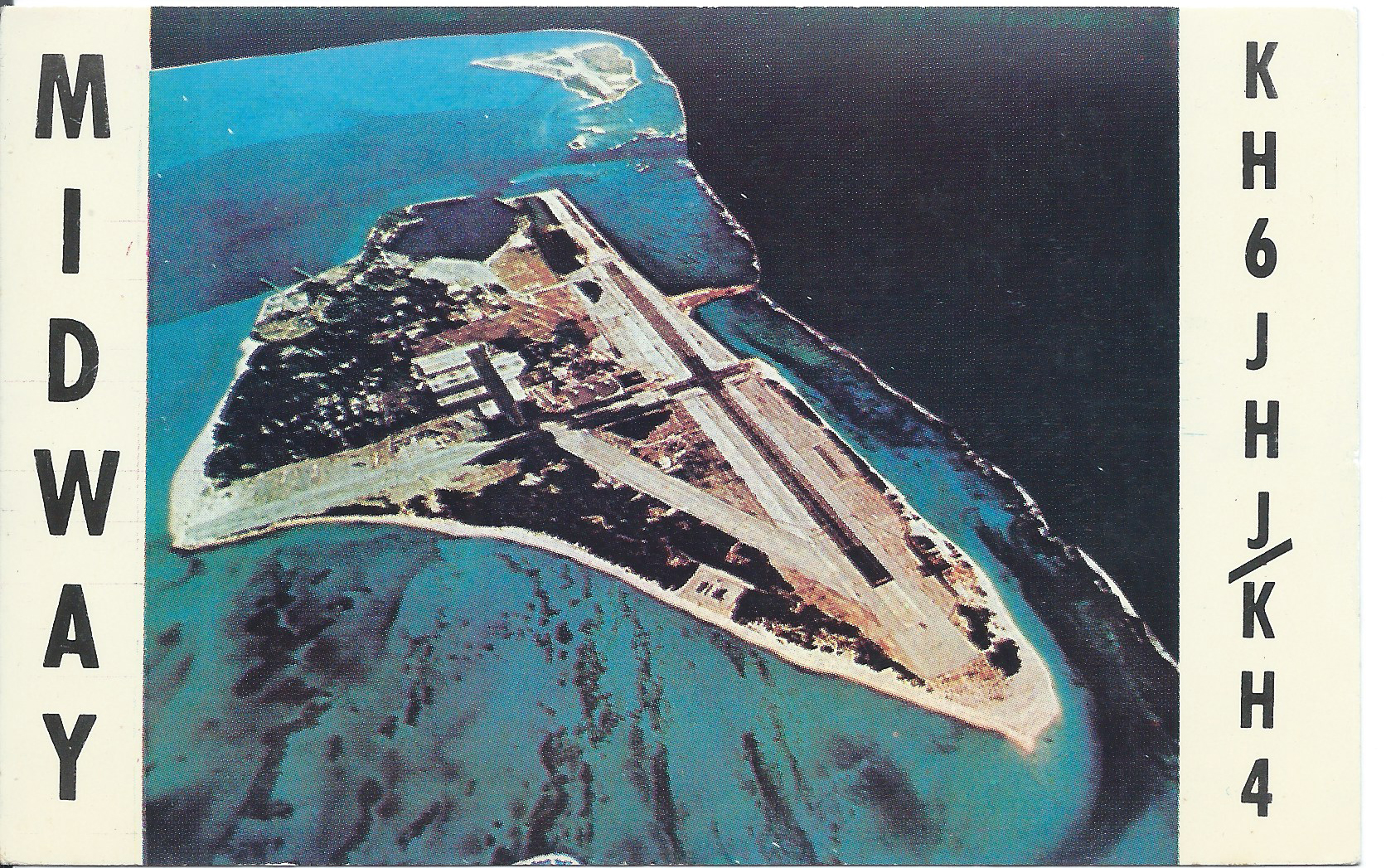 Midway Island Postcard – Aerial View – Midway Island